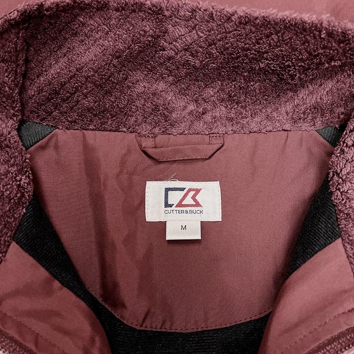 CUTTER&BUCK CUTTER＆BUCK 薄手 プルオーバー ジャケット ハーフジップ 長袖 ポリ100% M ピンク×ボルドー×ホワイト ピンク系 メンズ(レディース？) : Undo ...