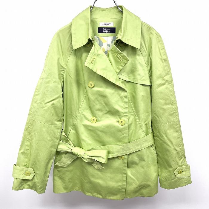J.FERRY ジェイフェリー 薄手 トレンチコート 裏地付き ボタン留め 無地 ラグラン 長袖 日本製 綿100% コットン 42 グリーン 緑 レディース : Undo Rowa ヤフー店 ...