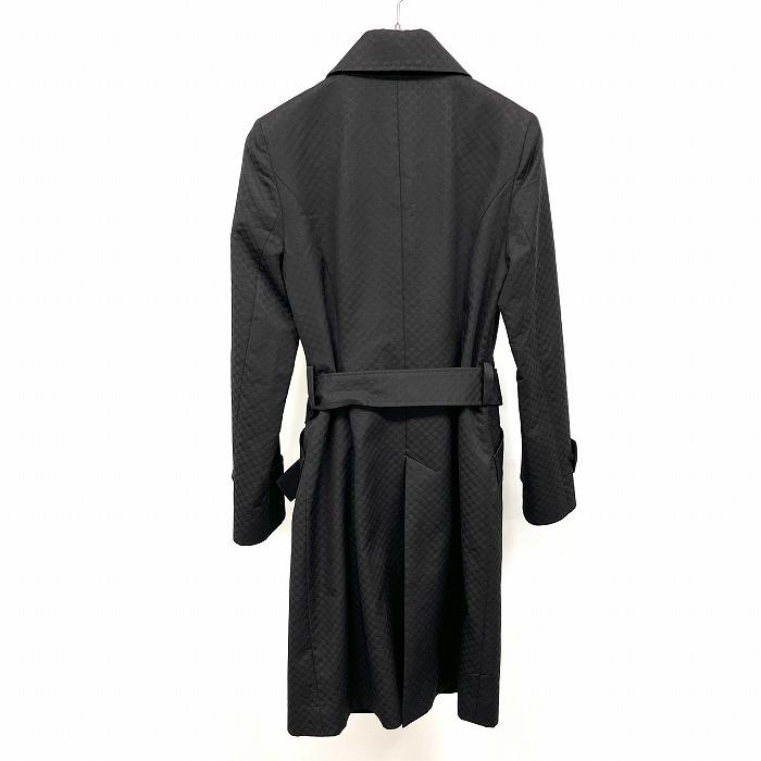M-PREMIER エムプルミエ 若干薄手 ステンカラーコート ジャカードのドット柄 裏地付き 長袖 日本製 綿×ポリ 38 ブラック 黒 レディース : Undo Rowa ヤフー店 ...