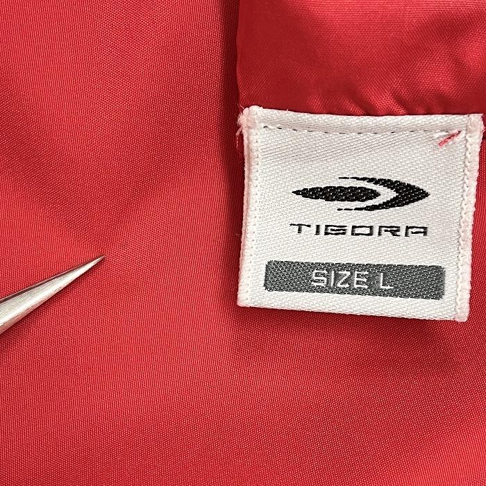 ティゴラ TIGORA 薄手 ジップアップ パッカブルジャケット パーカー 裏地無し ロゴプリント 長袖 ポリ100% L レッド×ブラック 赤 メンズ : bl04662 : Undo ...
