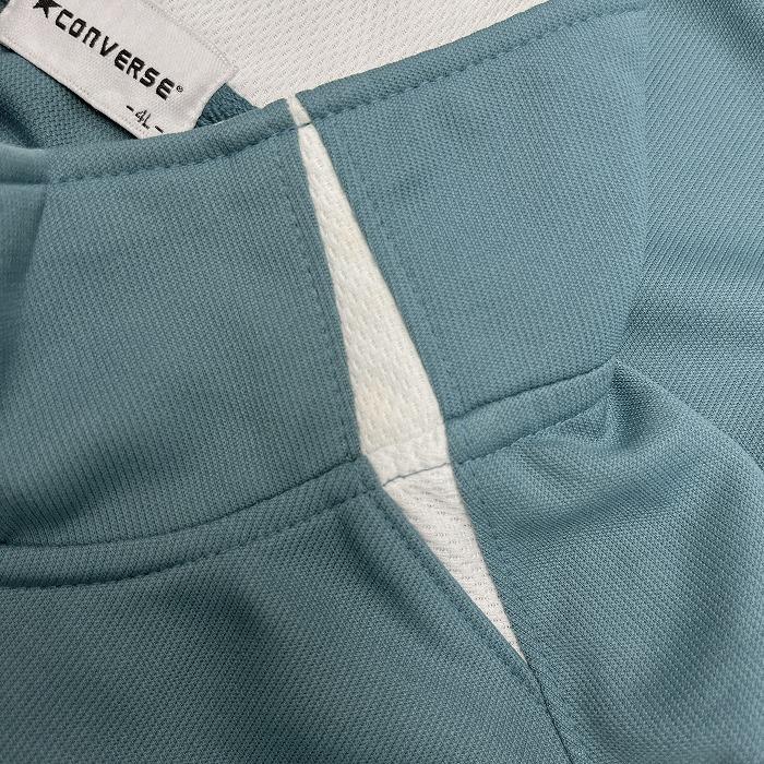 CONVERSE コンバース 【新品/訳アリ】CONVERSE ジャケット 長袖 サイドがメッシュ生地 ハイネック ポリ100% 4L 3XL XXXL ブルーグリーン 青緑 メンズ ...