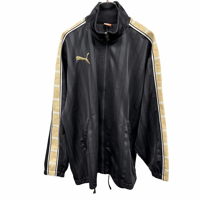 PUMA プーマ ジャージ トラックジャケット ストライプ ハイネック 長袖 ポリ100% S (S〜M) ブラック 黒×ベージュ×白×ゴールド メンズ : Undo Rowa ヤフー店 ...