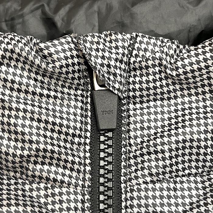 IGNIO 少し薄手 ダウンジャケット 袖脱着可 ダウンベスト 千鳥格子 ハイネック 長袖 ポリ100%(ダウン80%＋フェザー20%) L 黒×白 メンズ : Undo Rowa ヤフー店 ...