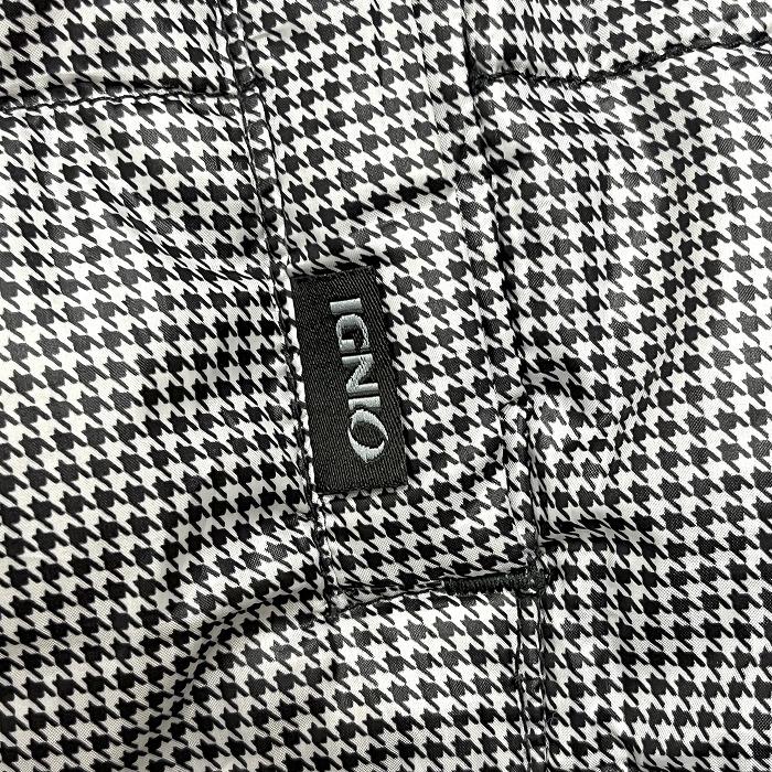 IGNIO 少し薄手 ダウンジャケット 袖脱着可 ダウンベスト 千鳥格子 ハイネック 長袖 ポリ100%(ダウン80%＋フェザー20%) L 黒×白 メンズ : bl05489 : Undo ...