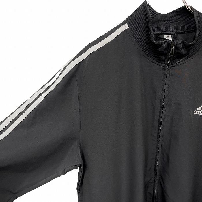 adidas アディダス 薄手 ブルゾン ジャケット 裏地無し 長袖 刺繍 ジップアップ ポリ100% XO XXL 2XL 3L ブラック 黒×白 メンズ : Undo Rowa ヤフー店 ...