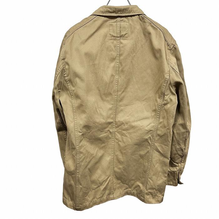 EDWIN エドウィン EZ-JACKET ジャケット カバーオール ボタン留め 裏地無し 長袖 無地 ロングスリーブ 綿×ザイロン L ベージュ メンズ : Undo Rowa ヤフー店 ...