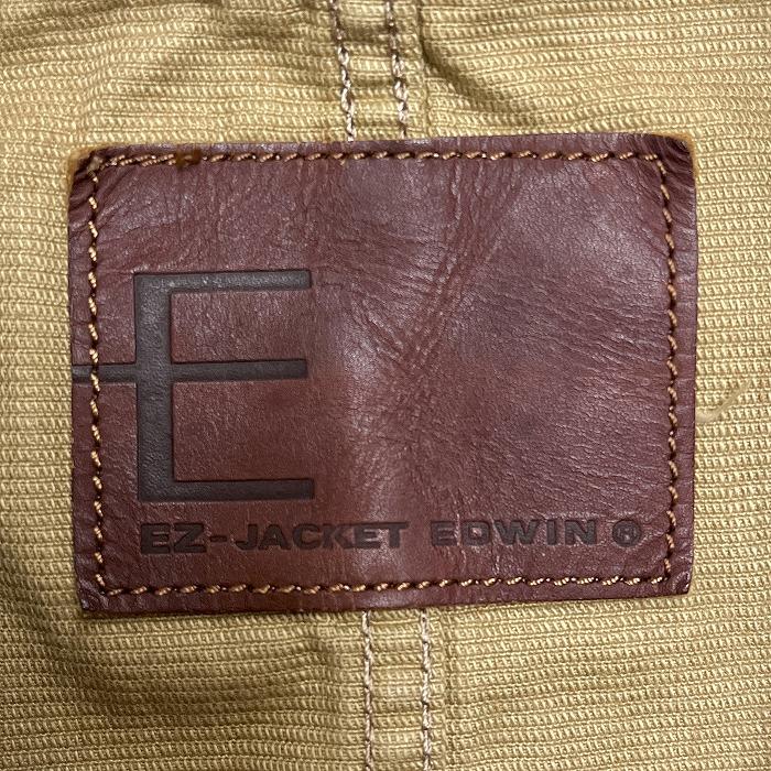 EDWIN エドウィン EZ-JACKET ジャケット カバーオール ボタン留め 裏地無し 長袖 無地 ロングスリーブ 綿×ザイロン L ベージュ メンズ : Undo Rowa ヤフー店 ...