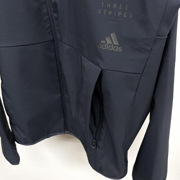 adidas アディダス 薄手 パーカー ジャケット ジップアップ 裏地無し 長袖 ロゴプリント ポリ100% M ダークネイビー 濃紺 メンズ : Undo Rowa ヤフー店 - 通販 ...