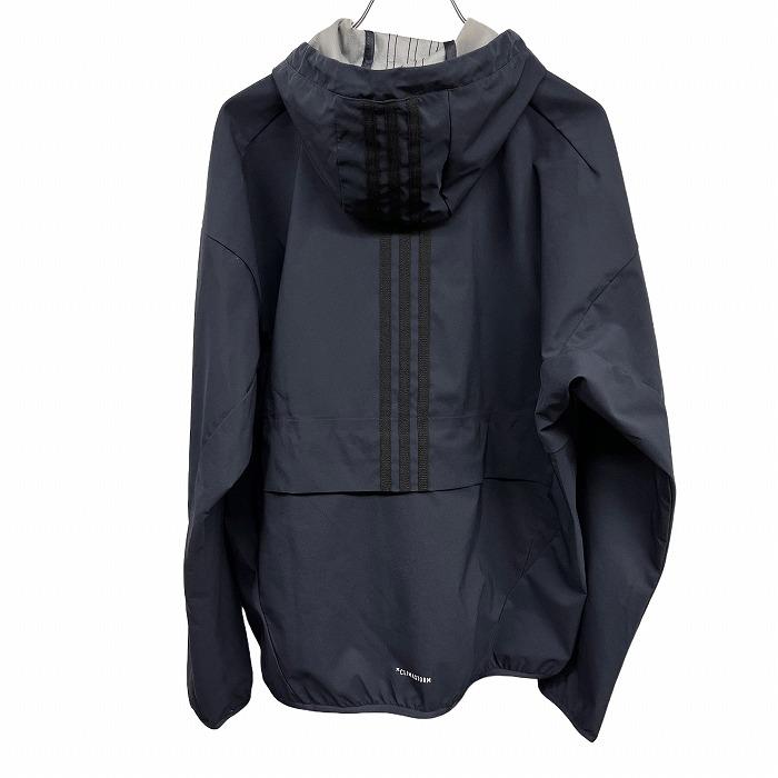 adidas アディダス 薄手 パーカー ジャケット ジップアップ 裏地無し 長袖 ロゴプリント ポリ100% M ダークネイビー 濃紺 メンズ : Undo Rowa ヤフー店 - 通販 ...