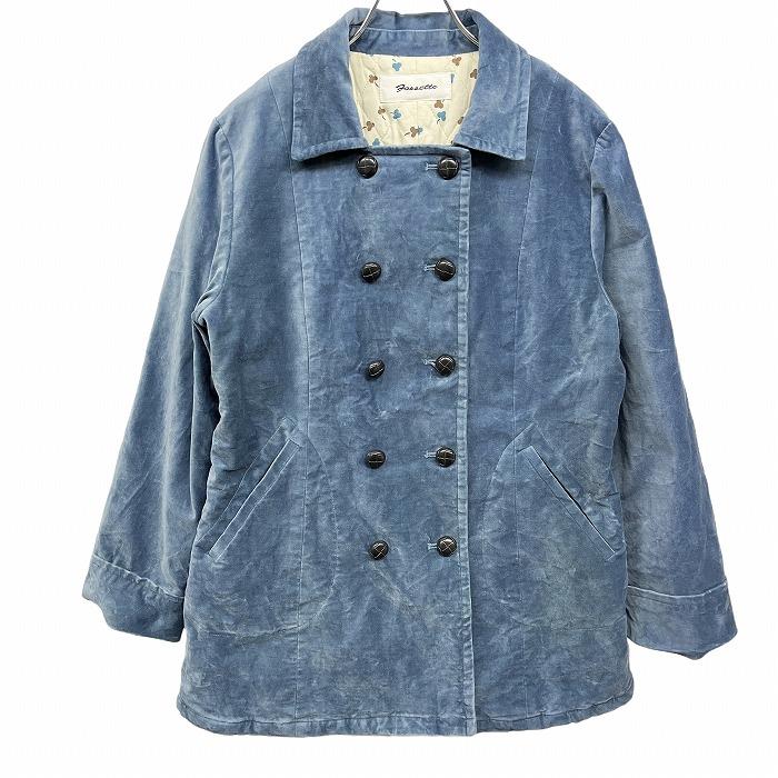 Fassette 中綿入り ジャケット クローバー柄のキルティング裏地 ベルベット フロッキー生地 長袖 綿など LL XL (13AR) ブルー レディース : Undo Rowa ヤフー店 ...