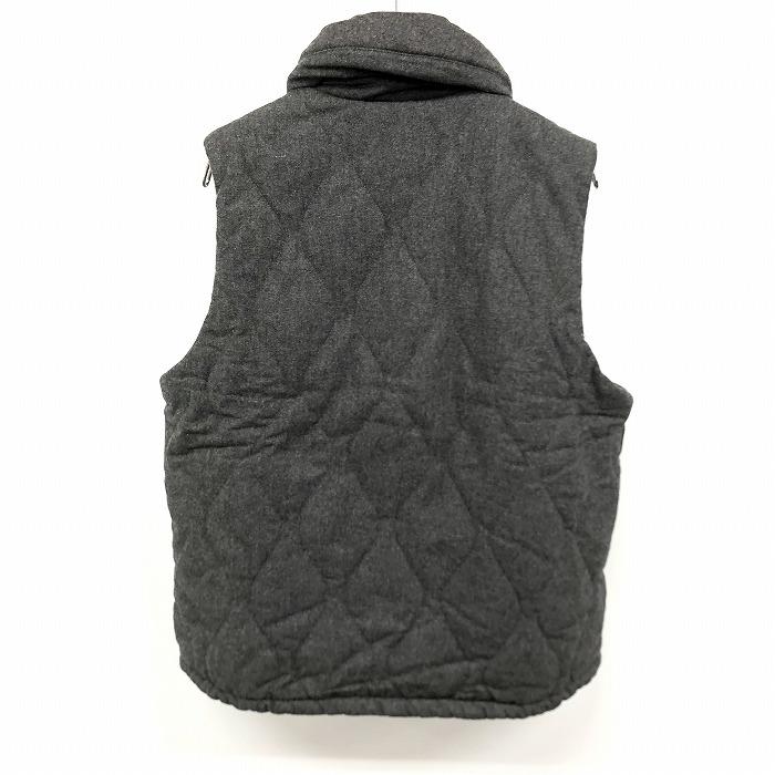 Simplicite SIMPLICITE PLUS - 38 メンズ 中綿 ベスト ノースリーブジャケット パラシュートボタン×ダブルジップ ウール×レーヨン メランジ グレー : Undo ...