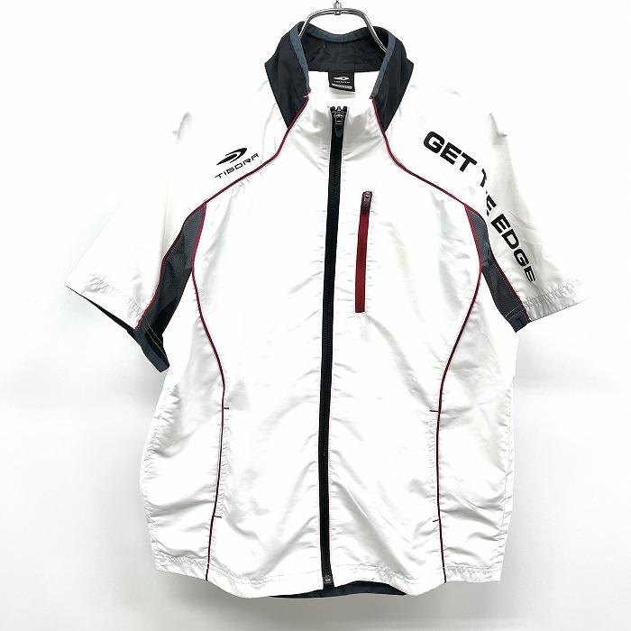 TIGORA（ティゴラ） M メンズ 薄手 ジップジャケット 一部メッシュ ラグラン 半袖 ポリ100% ホワイト×レッド×ブラック×グレー×ネイビー 白 : Undo Rowa ヤフー店 ...