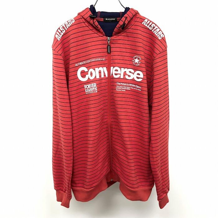 CONVERSE コンバース スウェット ジップパーカー ボーダー フードに調節ゴム 長袖 綿×ポリ L レッドオレンジ系×ネイビー 赤系 メンズ : Undo Rowa ヤフー店 - 通販 ...
