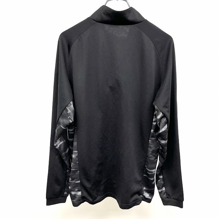 TIGORA ティゴラ スポーツ シャツ ハーフジップ サイドにデジタルカモ 迷彩 ラグラン 長袖 ポリ100% M ブラック×グレー 黒 メンズ 男性 : Undo Rowa ヤフー店 ...