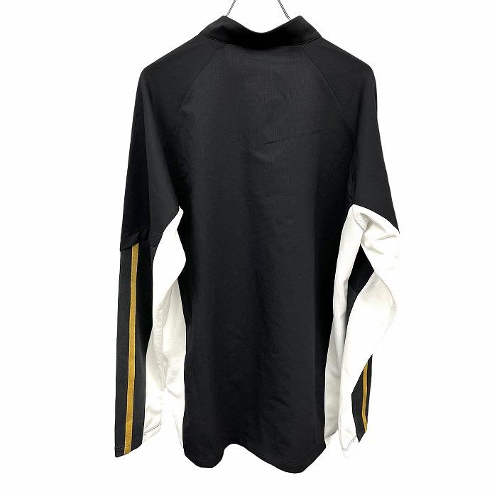 TIGORA ティゴラ スポーツ シャツ スタンドカラー ハーフジップ ラグラン 長袖 ロゴ ポリ100% LL XL ブラック 黒×ブラウンゴールド×白 メンズ : Undo Rowa ...