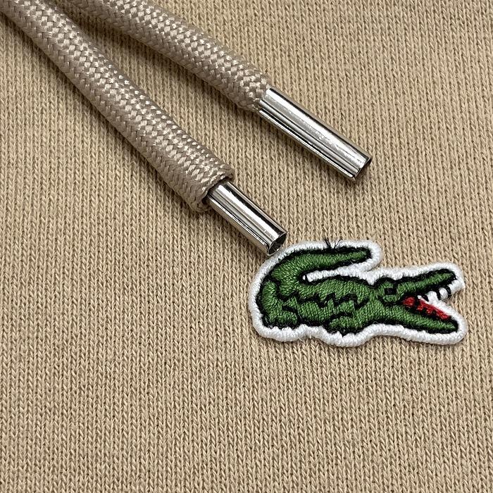 LACOSTE（ラコステ） パーカー ジップアップ スウェット 裏毛 丈短め ワニ 長袖 フーディー 綿100% 34 ベージュ ベージュ×緑 レディース : Undo Rowa ヤフー店 ...