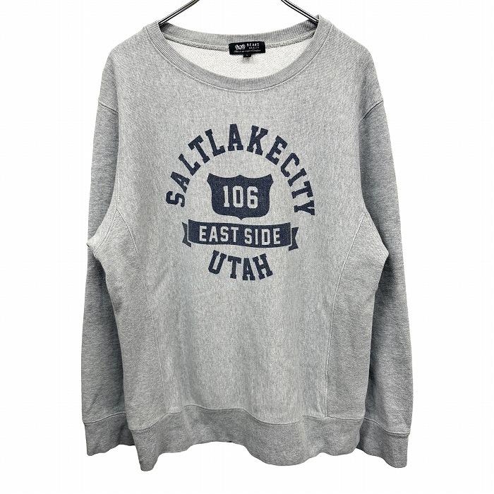 BEAMS HEART（ビームス ハート） スウェットシャツ トレーナー 裏毛 英字プリント 長袖 綿100% L ヘザーグレー 杢グレー×濃紺(黒？) メンズ : Undo Rowa ヤフー ...