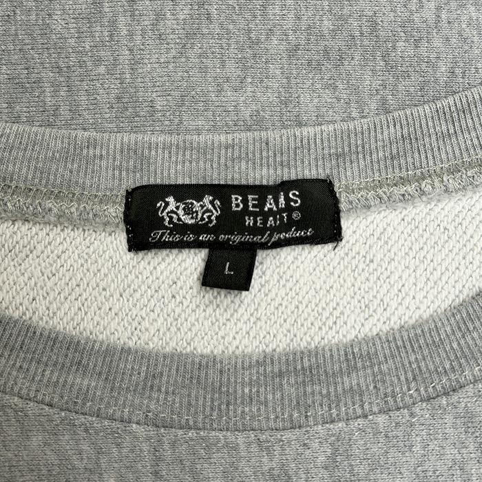 BEAMS HEART（ビームス ハート） スウェットシャツ トレーナー 裏毛 英字プリント 長袖 綿100% L ヘザーグレー 杢グレー×濃紺(黒？) メンズ : Undo Rowa ヤフー ...