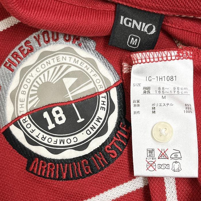 IGNIO イグニオ ゴルフ ポロシャツ 鹿の子 ボーダー×チェック 半袖 英字 ロゴ ポリ×綿 M レッド 赤×ベージュ×シルバー メンズ : Undo Rowa ヤフー店 - 通販 ...