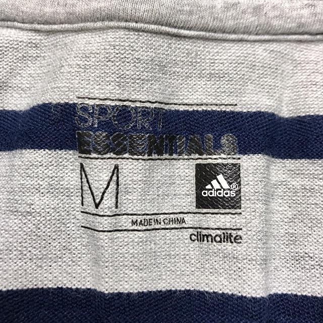 アディダス adidas ポロシャツ 鹿の子 ボーダー柄 ロゴプリント 半袖 カットソー 綿×ポリエステル M ヘザーグレー×ネイビー レディース :CS02547:Undo Rowa ヤフー ...