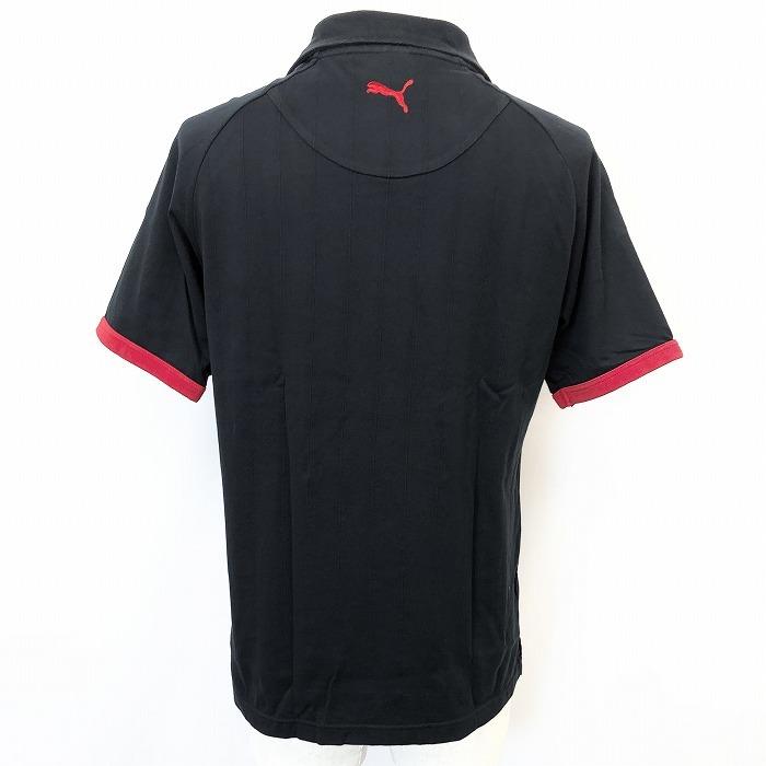 PUMA プーマ ポロシャツ ストライプ ロゴプリント オープンカラー スキッパー ラグランスリーブ 半袖 綿100% L ブラック 黒 メンズ 男性 : Undo Rowa ヤフー店 ...