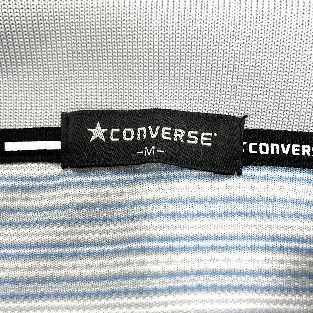 CONVERSE コンバース ポロシャツ ボーダー 半袖 ショートスリーブ ポケット無し ポリ100% M ブルー×グレー×ホワイト 青系 メンズ 男性 : Undo Rowa ヤフー店 ...