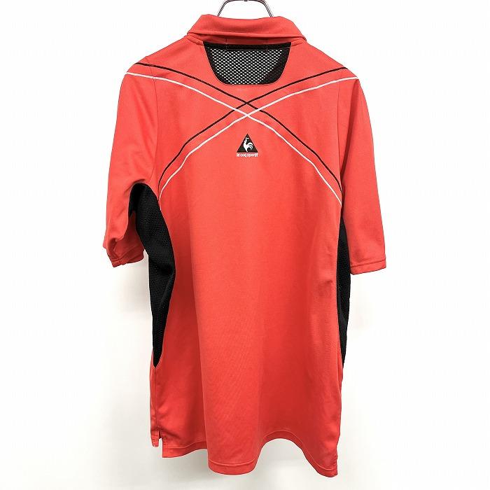 le coq sportif GOLF COLLECTION - LL XL メンズ ゴルフ ポロシャツ ハーフジップ サイドメッシュ ロゴ刺繍 5分袖 ポリ100% オレンジ系 : Undo ...