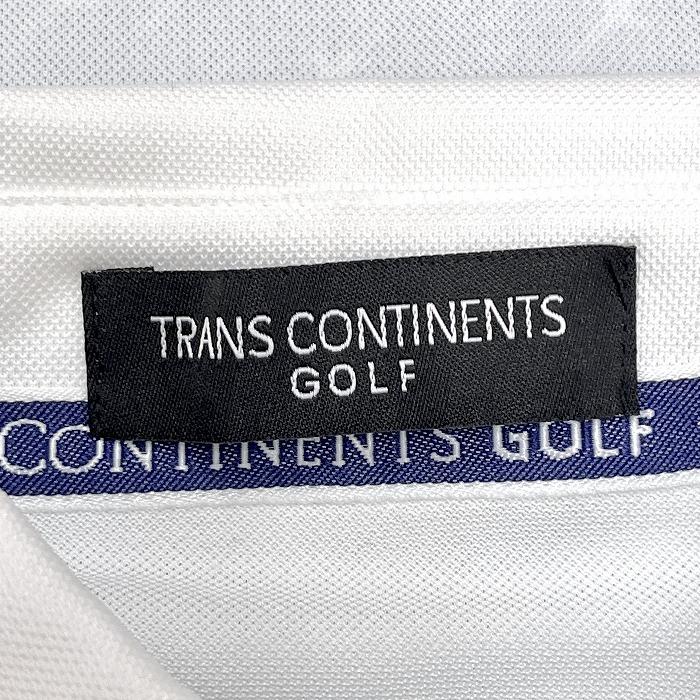 TRANS CONTINENTS（トランスコンチネンツ） ゴルフ TRANS CONTINENTS GOLF 若干薄手 ポロシャツ ロゴ柄 半袖 ポリ100% S ネイビー×ホワイト×レッド ...