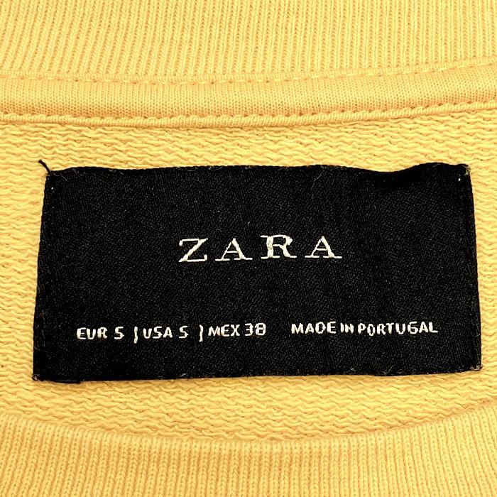 ZARA ザラ S レディース(メンズ？) スウェットシャツ カットソー 裏毛 フォトプリント ハットの女性 半袖 - イエロー×パープル×ピンク 黄 : Undo Rowa ヤフー店 ...