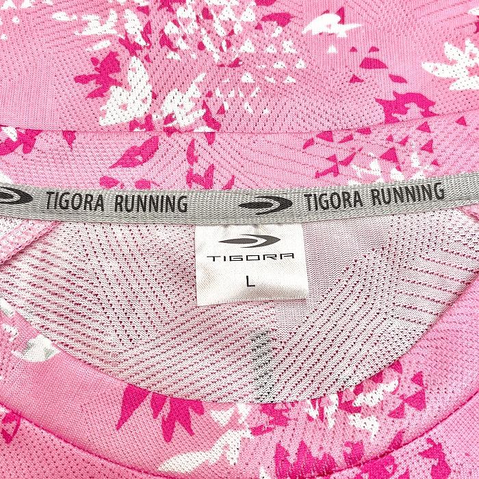 TIGORA ティゴラ ランニング RUNNING メッシュTシャツ 花柄 丸首 ラグラン 半袖 ポリ100% L ピンク×ホワイト×グレー ピンク レディース : Undo Rowa ヤフー ...
