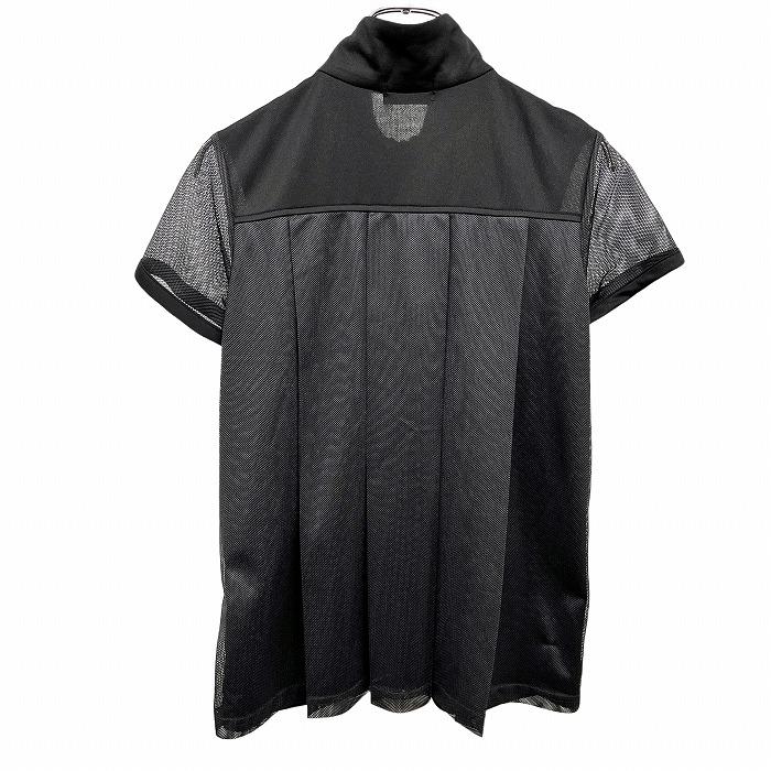 CONVERSE Kolwin ゴルフ カットソー ハーフジップ ハイネック パネルメッシュ 袖シースルー 半袖 ポリ100% M ブラック 黒 (一部ラメ) レディース : Undo ...