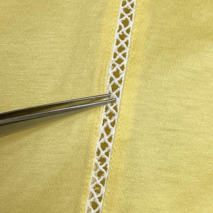 LACOSTE シュミーズ ラコステ CHEMISE ノースリーブ ポロシャツ 丸襟 一部レース Tシャツ生地 綿100% 42 イエロー 黄 レディース : Undo Rowa ヤフー店 ...