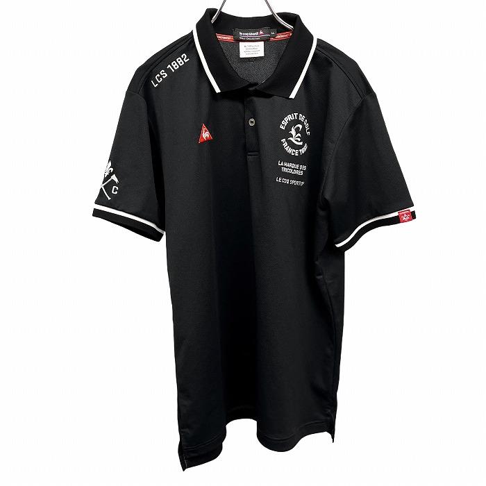 le coq sportif ルコックスポルティフ ゴルフコレクション GOLF COLLECTION ポロシャツ 半袖 ポリ100% XL LL ブラック 黒×赤×白 メンズ : Undo ...