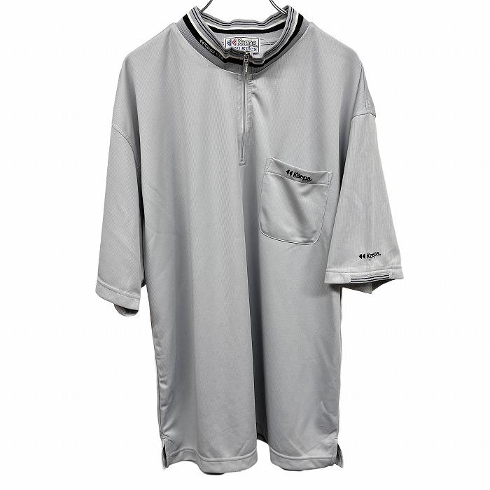 Kaepa ケイパ 【新品/訳アリ】KAEPA ハーフジップTシャツ スポーツ モックネック リブストライプ 半袖 ポリ100% 3L グレー グレー×黒×白 メンズ : Undo Rowa ...