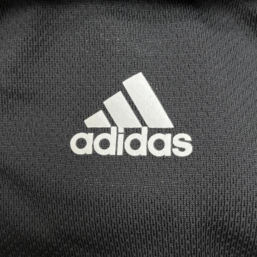 adidas アディダス ポロシャツ ボーダー 背中がメッシュ系の生地 刺繍 プリント CLIMA COOL 半袖 ポリ100% L ブラック系 黒系×白 メンズ : Undo Rowa ...