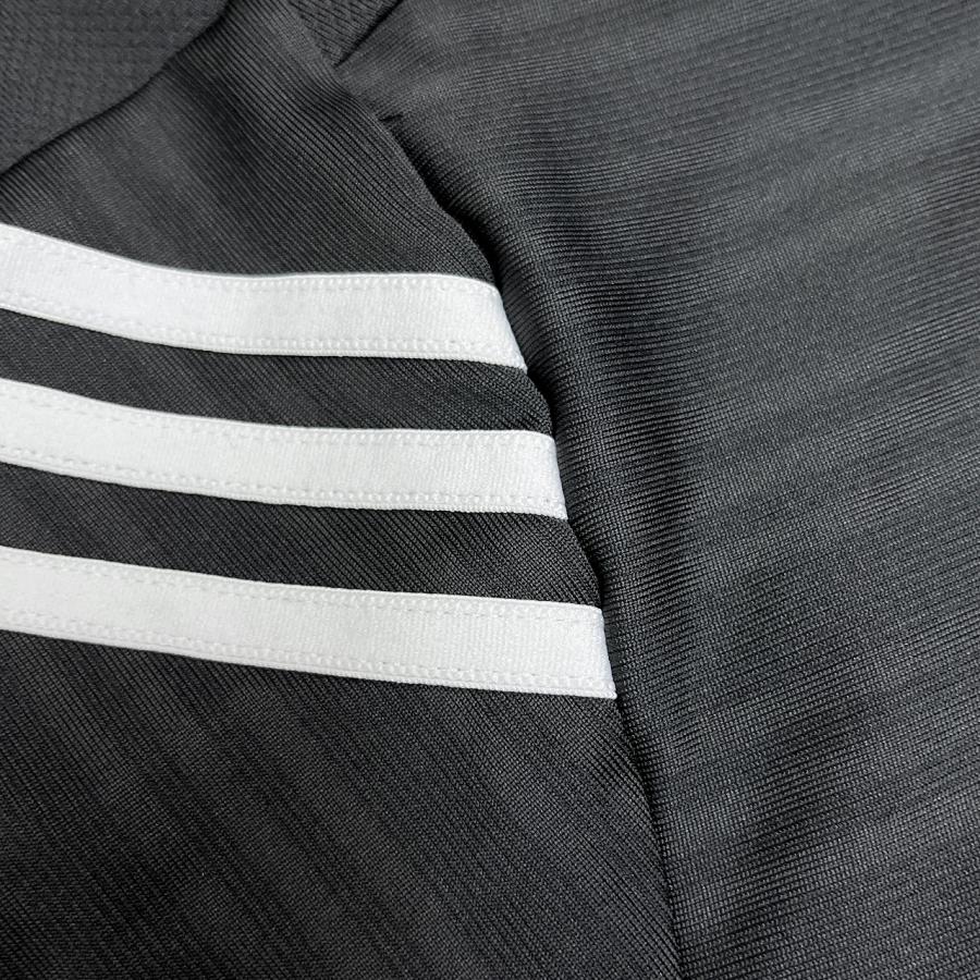 adidas アディダス ポロシャツ ボーダー 背中がメッシュ系の生地 刺繍 プリント CLIMA COOL 半袖 ポリ100% L ブラック系 黒系×白 メンズ : Undo Rowa ...