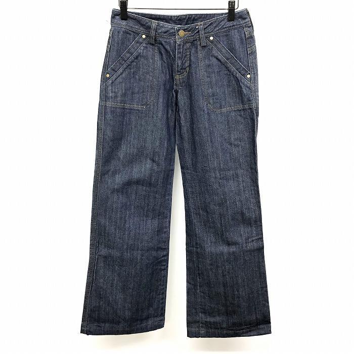 COMME CA ISM コムサイズム S レディース デニム ベイカーパンツ ジーンズ ジーパン ブーツカット フレア 無地 ロング 綿100% ブルー 青 : Undo Rowa ヤフー店 ...