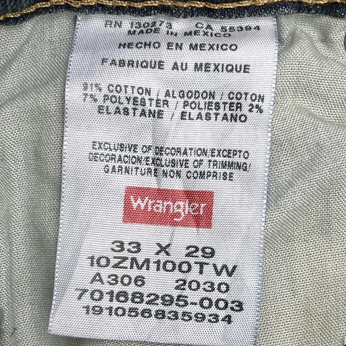 Wrangler（ラングラー） 【新品】Wrangler デニム パンツ ジーンズ ジーパン 少しストレッチ ストレート 古着加工 綿×ポリエステル×ポリウレタン 33 青 メンズ ...