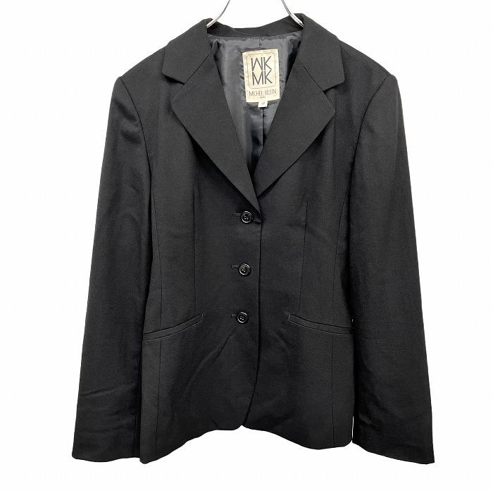 MK MICHEL KLEIN ミッシェルクラン 若干薄手 テーラードジャケット 総裏地 無地 3つボタン 長袖 ウール×ポリウレタン 38 黒 レディース : Undo Rowa ヤフー店 ...