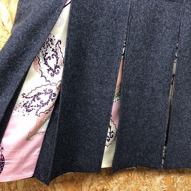 HUSH HUSH NO.511-73132 ハッシュアッシュ サイズ2 レディース ひざ丈 スカート 裏地付き メルトン バティック柄 ヘザーグレー :LS00096:Undo Rowa ...