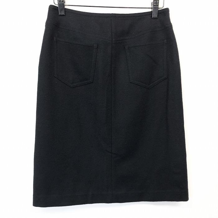 M-PREMIER エムプルミエ スカート ひざ丈 フロントファスナー 裏地付き 無地 ヒップポケット 日本製 毛×アンゴラなど 38 黒 レディース : Undo Rowa ヤフー店 ...
