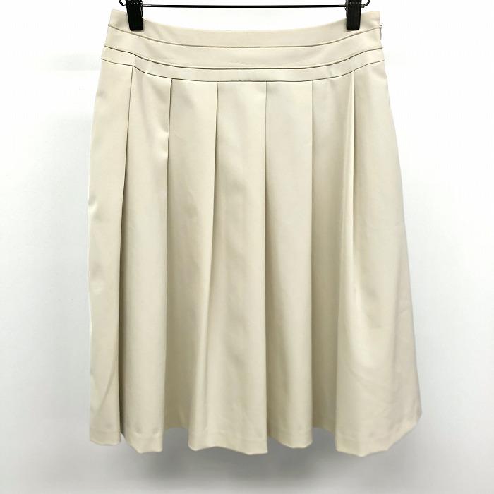 M-PREMIER エムプルミエ 若干薄手 プリーツ フレアスカート 裏地付き 無地 ひざ丈 日本製 ポリエステルなど 38 ベージュ系 レディース : Undo Rowa ヤフー店 - 通販 ...