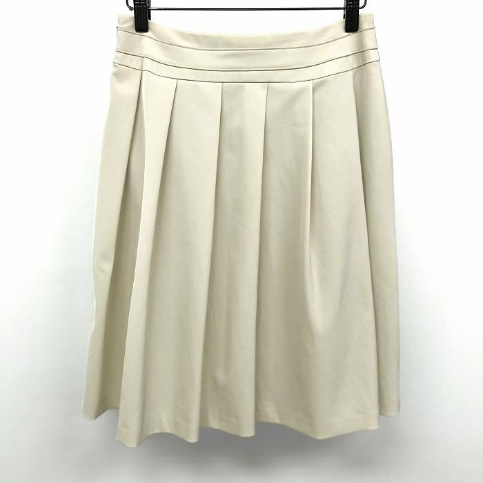 M-PREMIER（エムプルミエ） 若干薄手 プリーツ フレアスカート 裏地付き 無地 ひざ丈 日本製 ポリエステルなど 38 ベージュ系 レディース : Undo Rowa ヤフー店 ...