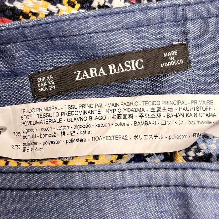 ZARA ザラ フロントボタンスカート ドットボタン留め チェック 裏地無し ポリ×綿 XS ネイビー×オレンジ×イエロー×ホワイト レディース : Undo Rowa ヤフー店 - 通販 ...