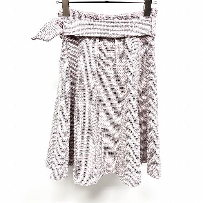 dazzlin ダズリン S レディース 編みスカート フレア ウエストにゴムとベルト ポリ100% ピンク×グレー×ベージュ×ホワイト ピンク系 : Undo Rowa ヤフー店 - 通販 ...