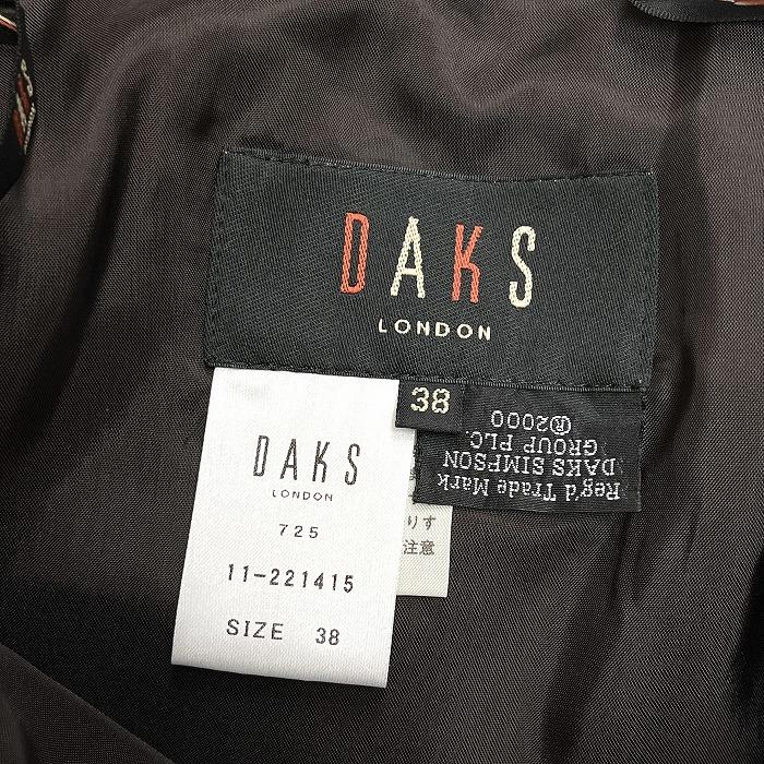 DAKS ダックス ロンドン LONDON スカート チェック 切り返し生地 ひざ丈 ウール×シルク(裏地：キュプラ100%) 38 ブラウン 茶 レディース : Undo Rowa ヤフー店 ...