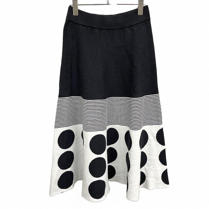 【新品】Respighi premiere 微起毛 スカート ボーダー×サークル ウエストゴム レーヨン×ポリ×ナイロン 40 ブラック 黒×白 レディース : Undo Rowa ヤフー店 ...