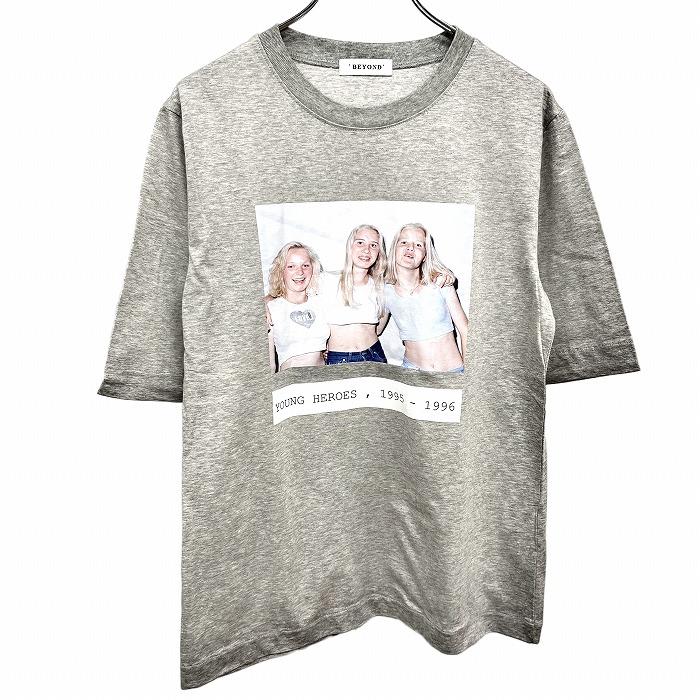 BEYOND ビヨンド Tシャツ 写真 フォト プリント 3人の金髪の女の子 ガール ヤングヒーローズ YONG HEROES 半袖 綿×ポリ 杢グレー レディース : Undo Rowa ...