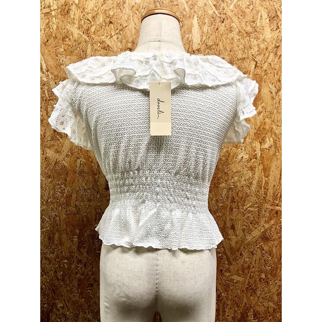 dazzlin（ダズリン） F レディース ノースリーブフリルトップス 水玉レース ウエストゴム ポリエステル×ナイロン×ポリウレタン ホワイト : Undo Rowa ヤフー店 - 通販 ...