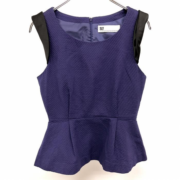 SLY スライ プルオーバー トップス ノースリーブ トップに裏地付き 背中ファスナー 綿100% 1 ネイビー×ブラック 紺 レディース 女性 : Undo Rowa ヤフー店 - 通販 ...